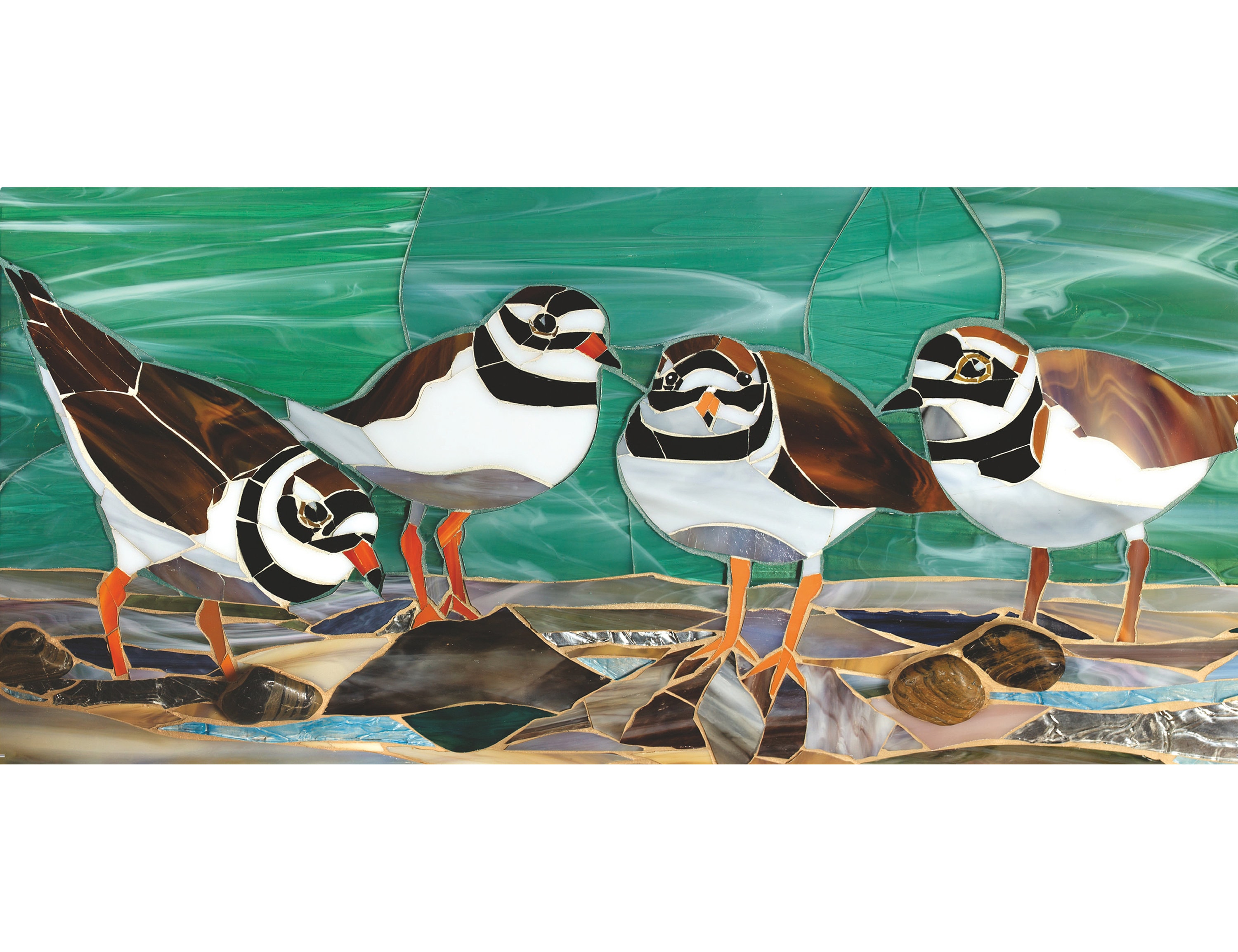 Ringed Plover Print - Mosaic Art - Ringed Plovers Giclee Print ...