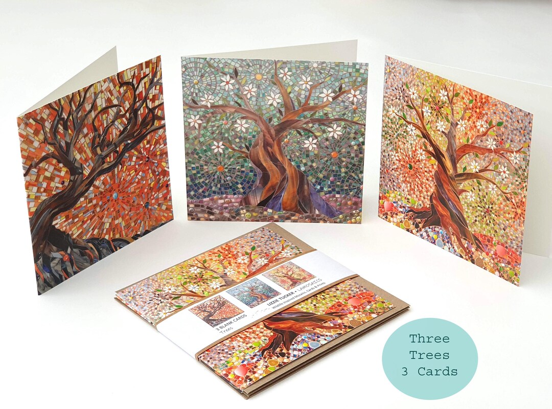 Three Tree of Life Cards - Set of 3 Eco-friendly Cards - Tree Cards Set ...