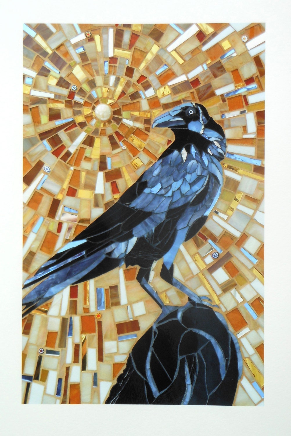 Crow Print - Limited Edition Giclee Print From Original Glass Mosaic ...