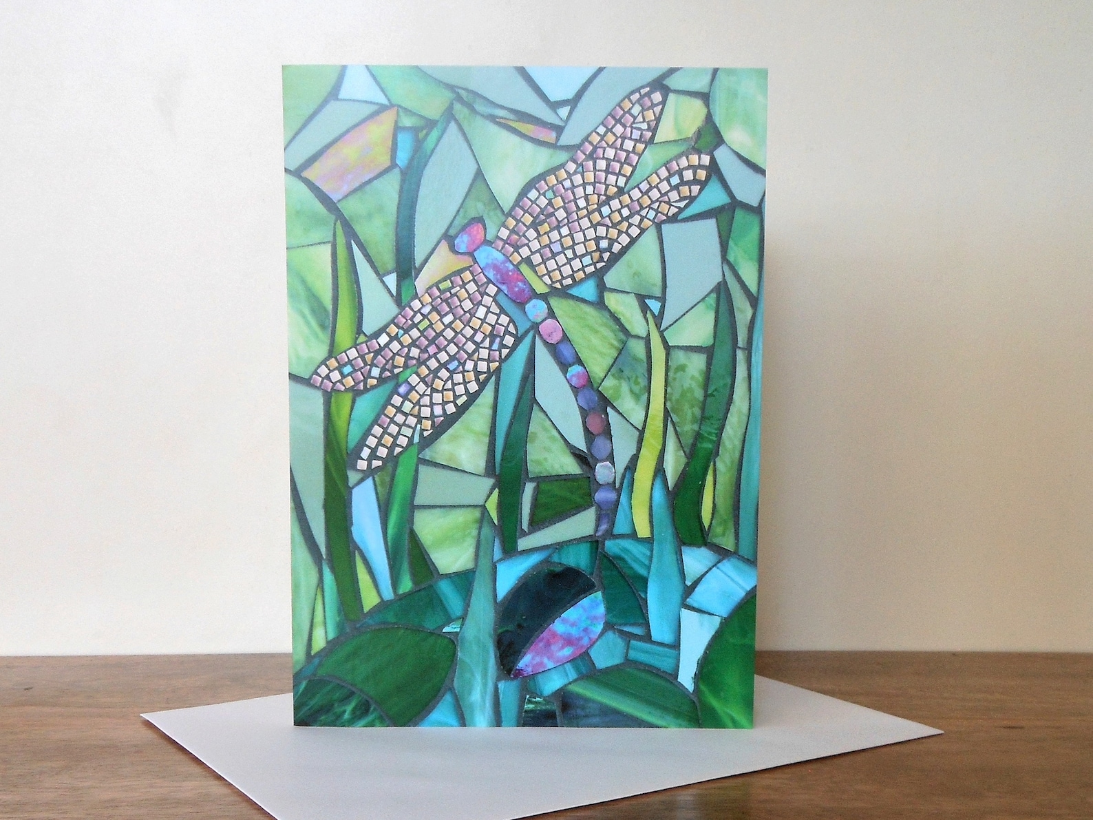 Dragonfly Card | Dragonfly by Pond Mosaic | Eco Friendly Card | Mosaic ...