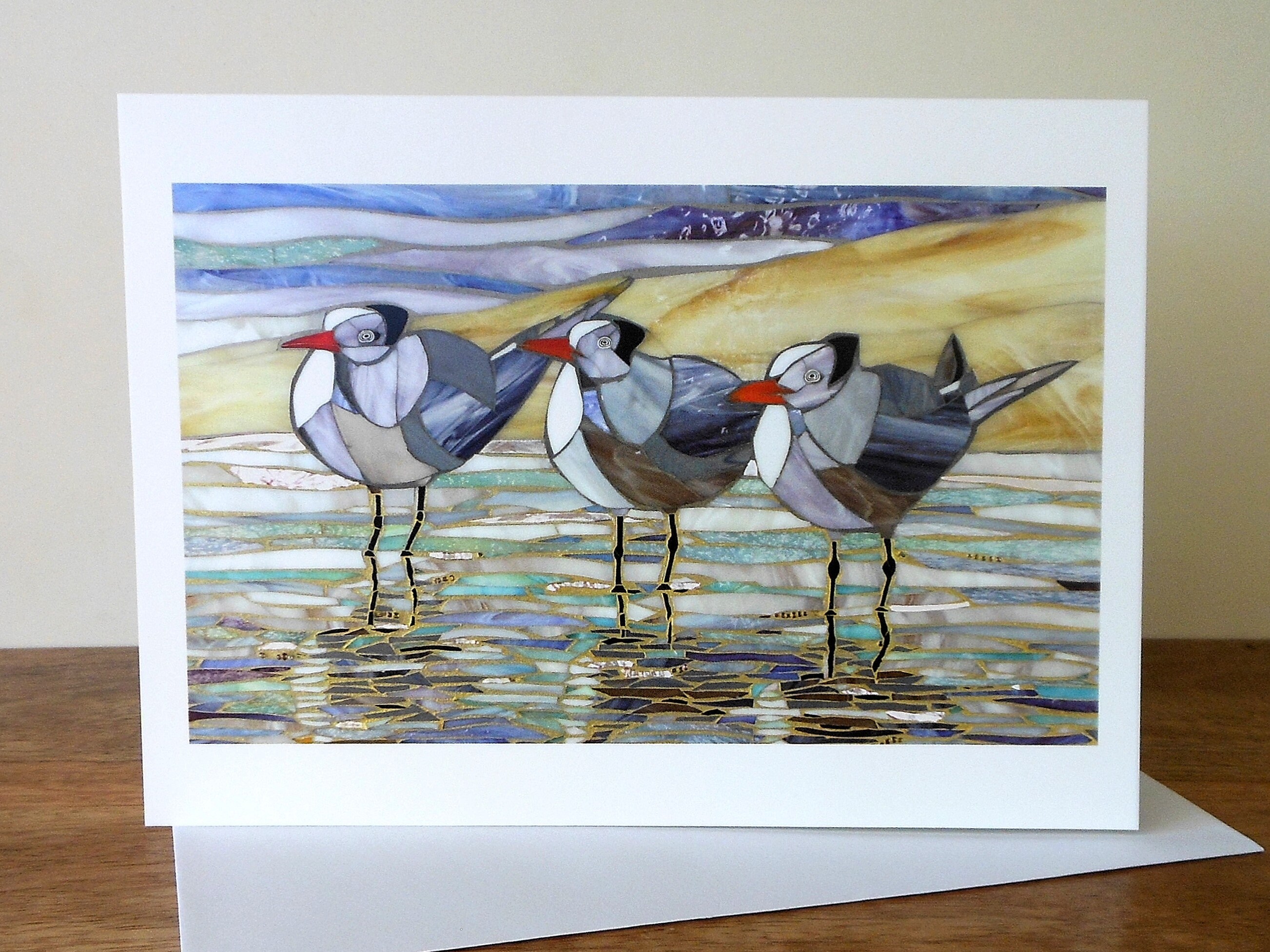 Royal Terns Card From Original Mosaic Art - Eco-friendly Card- Water ...
