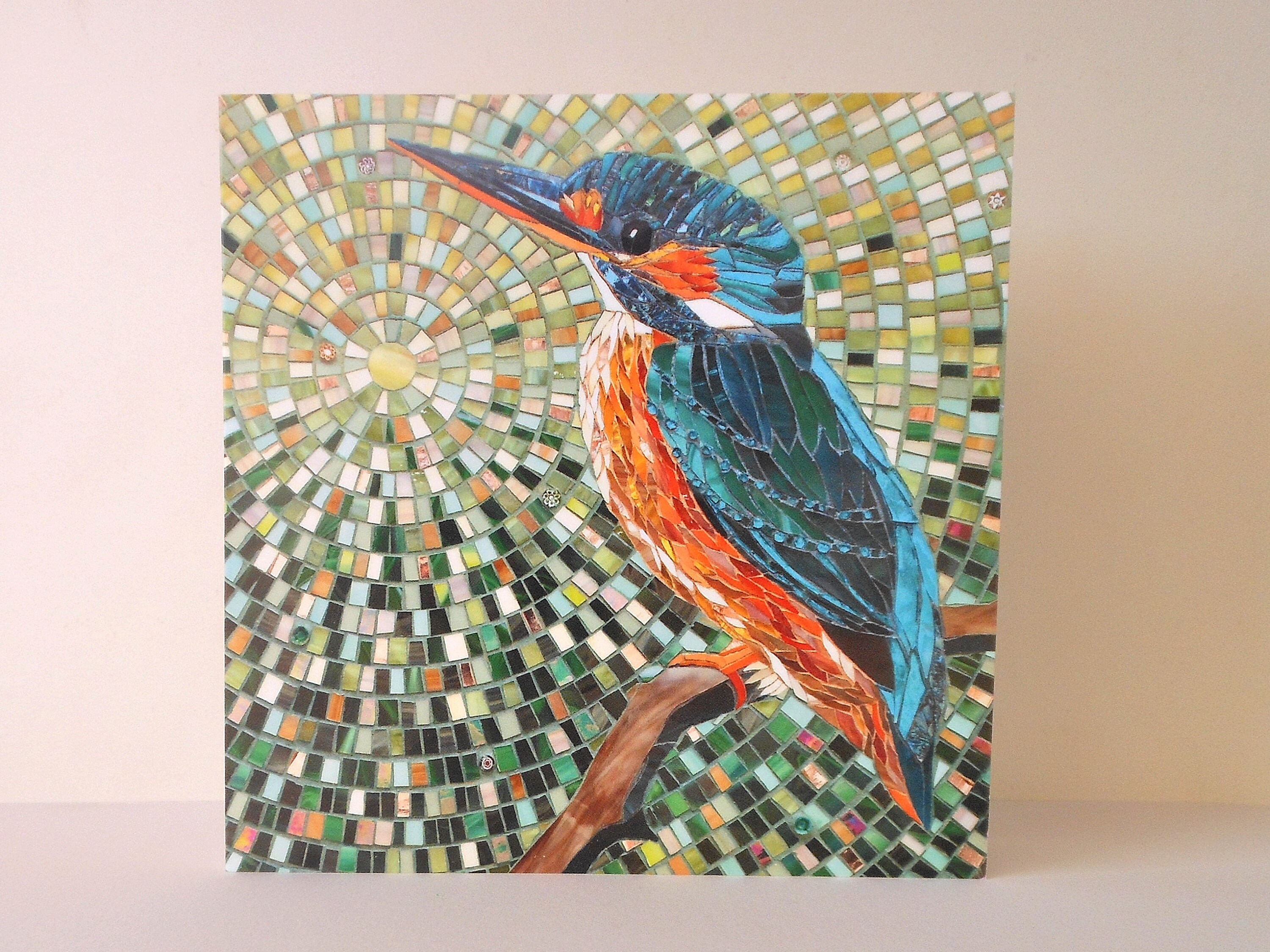 British Kingfisher Card Kingfisher Mosaic Art Birthday | Etsy
