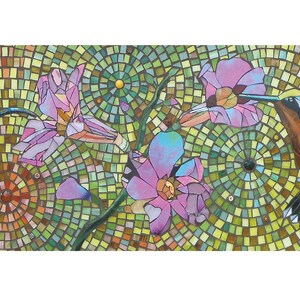 Hummingbird Print - Limited Edition Giclee Print - Mosaic Hummingbird ...
