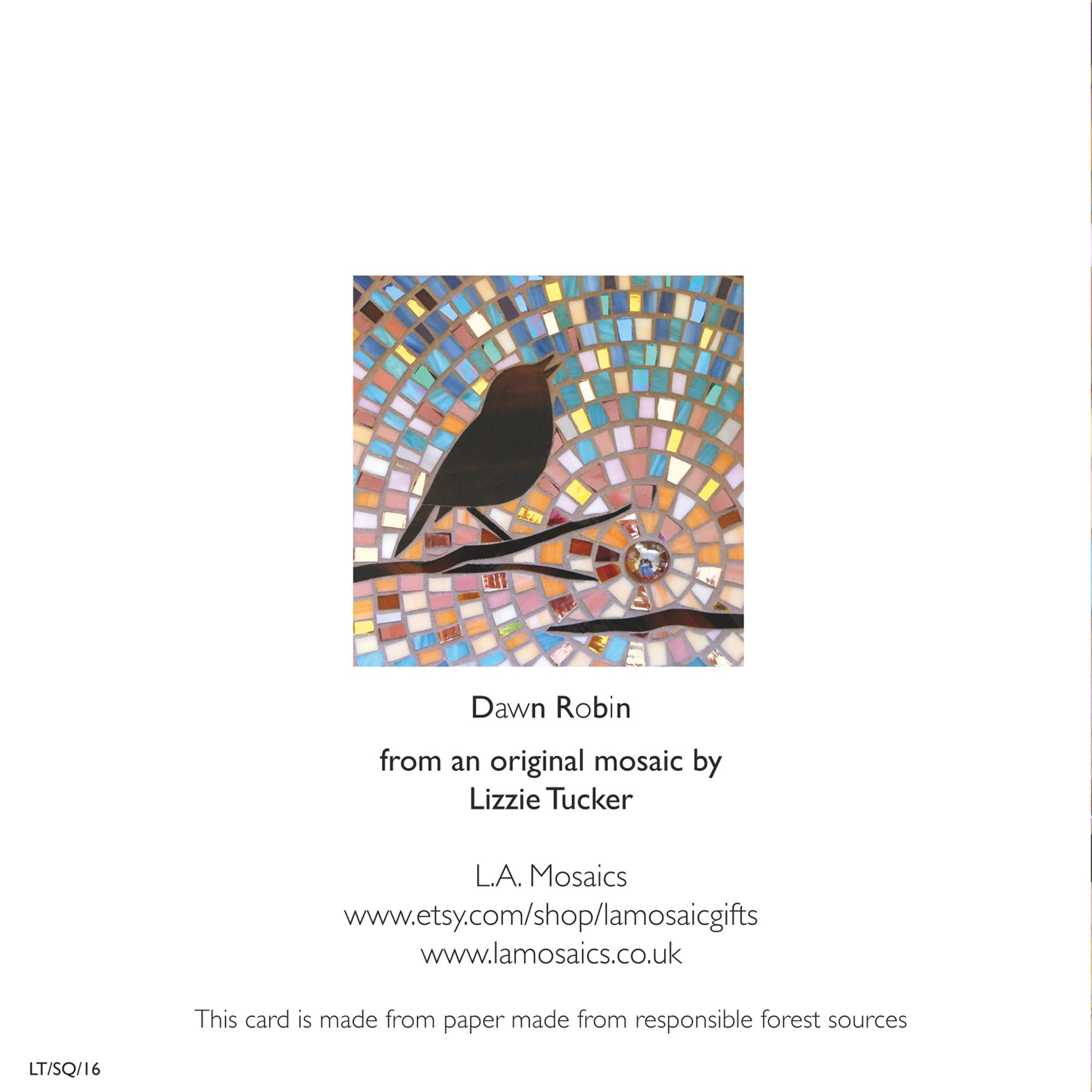 Dawn Robin Card From Original Mosaic Robin Mosaic Eco Friendly Card ...