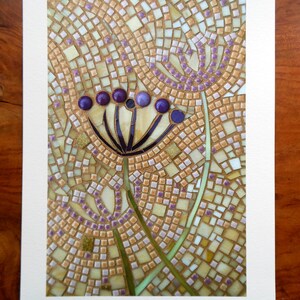Seed Heads Print - Giclee Print From Original Mosaic Art - Cow Parsley ...