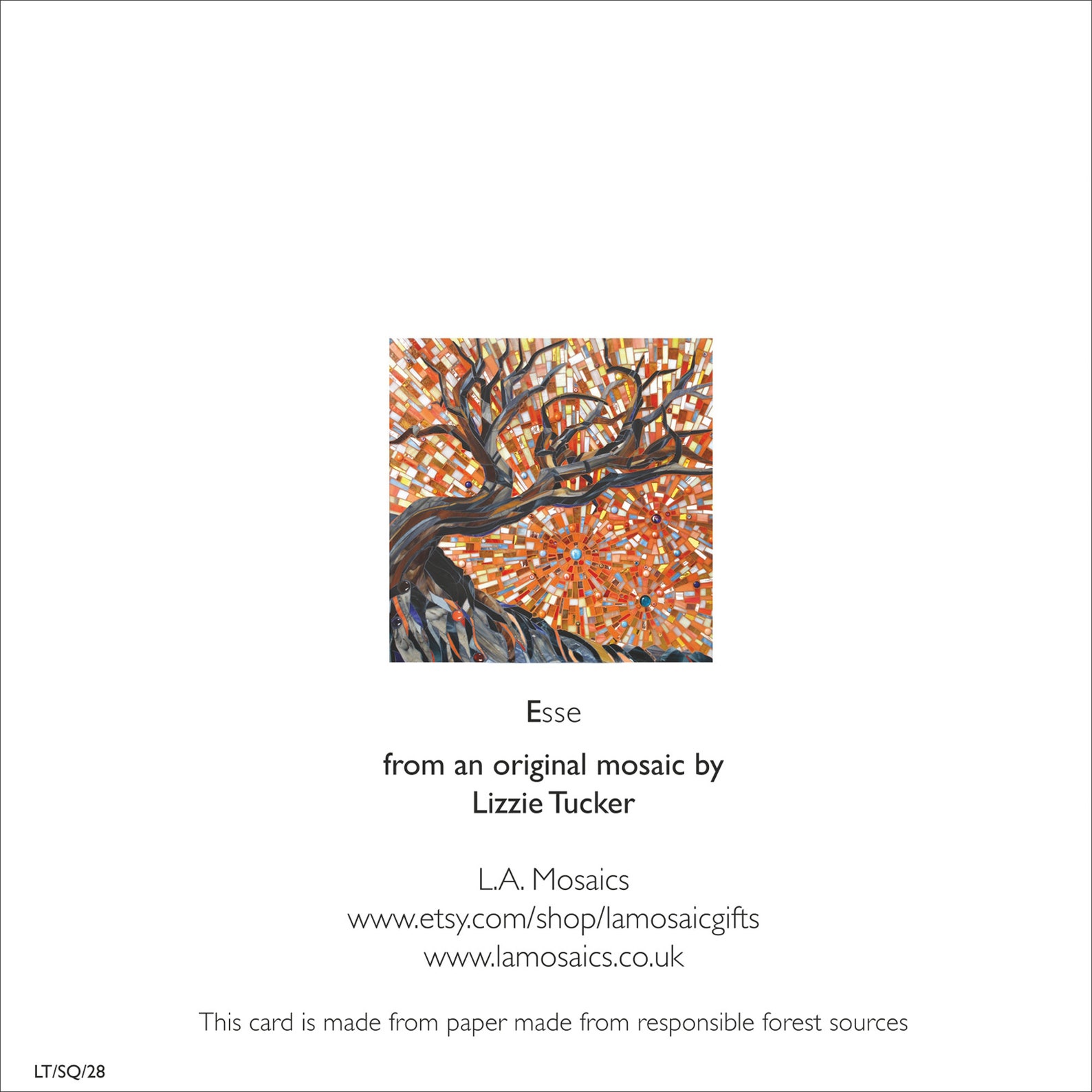 Esse Card Greetings Card for Him Autumn Tree Card Mosaic - Etsy