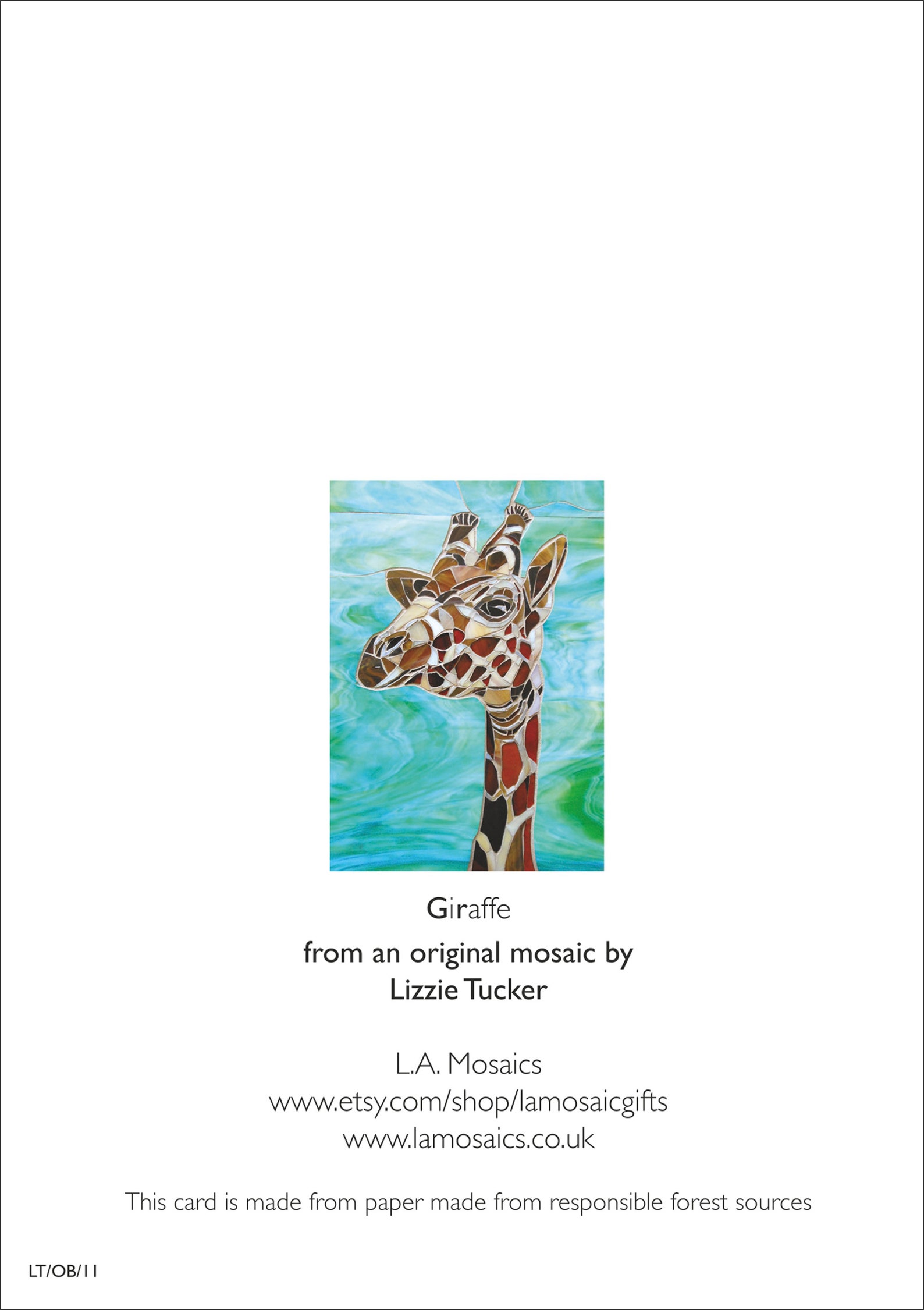 Giraffe Card Eco Friendly Card Giraffe Greetings Card | Etsy