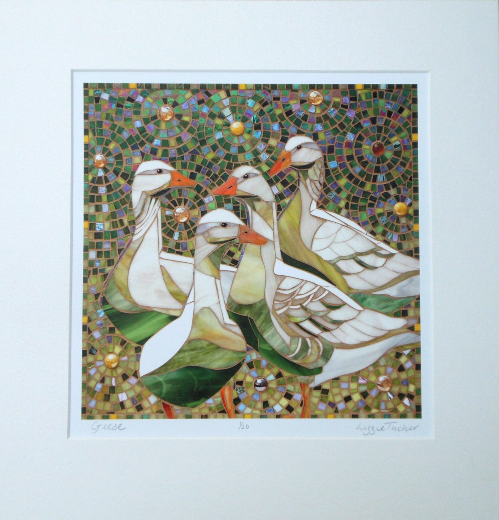 Mosaic Geese Print - Limited Edition Giclee Print - Goose Art - Mosaic ...