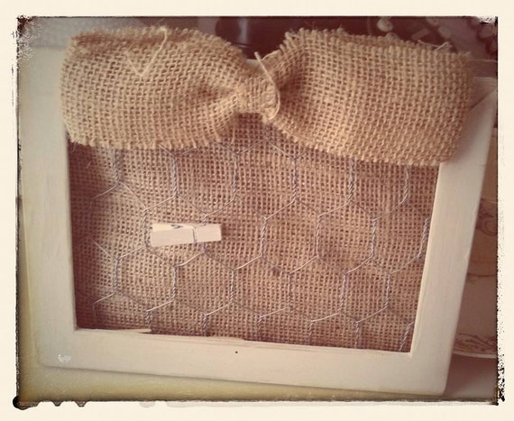Items similar to Shabby Chic Burlap Frame on Etsy