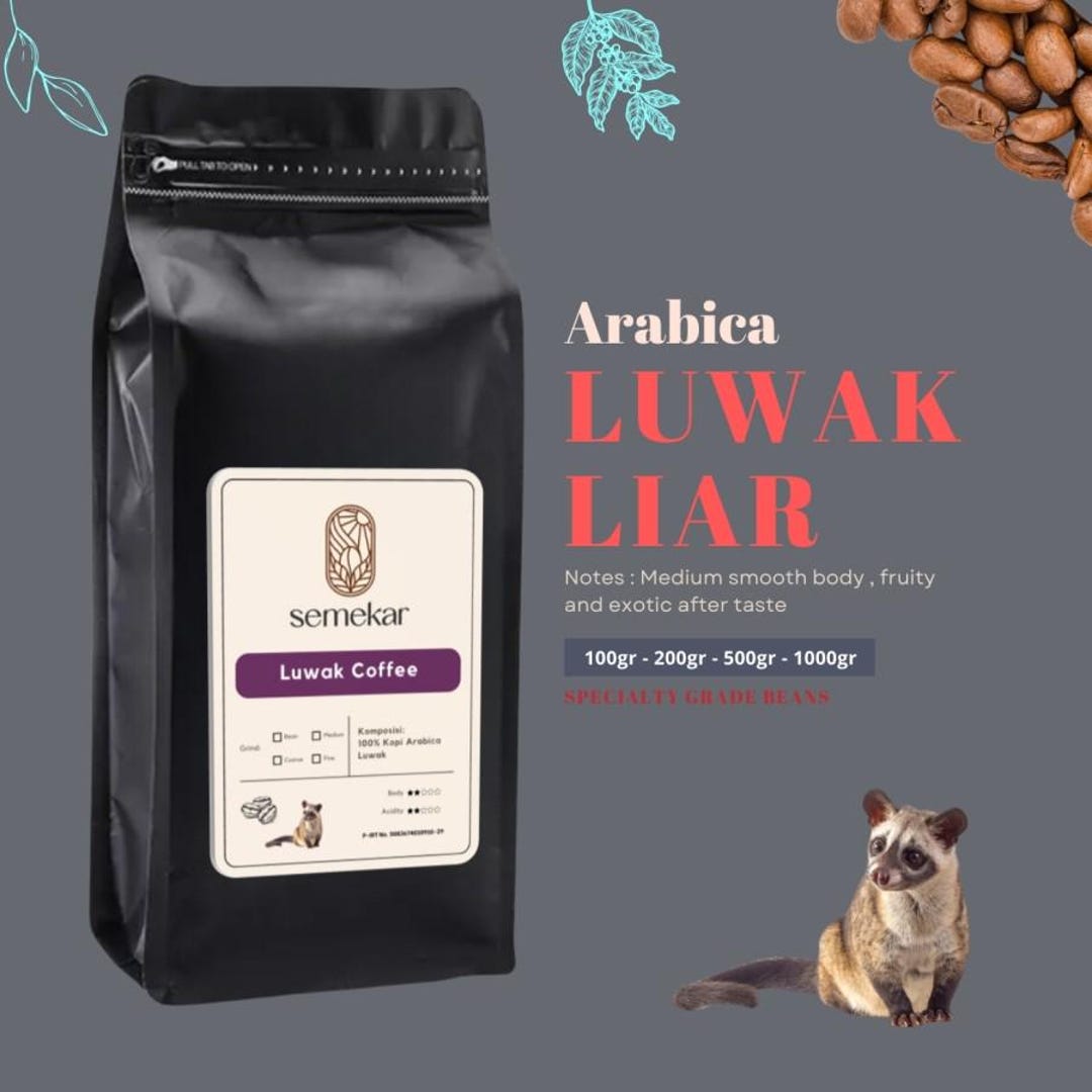 Luwak Coffee Bean Kopi Luwak Liar Arabica Coffee Original Fresh by ...