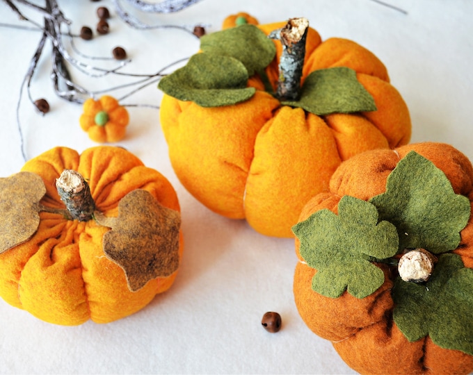 DIGITAL PATTERN PUMPKINS for Sale Wool Craft Pattern, Wool Felt Pumpkin ...
