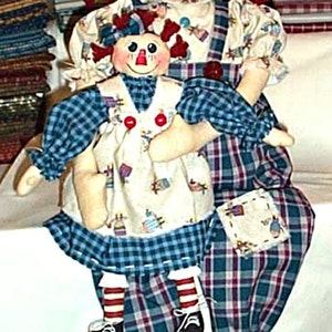 DIGITAL Rag Doll Pattern, Primitive Doll Pattern, Two Cloth Doll ...