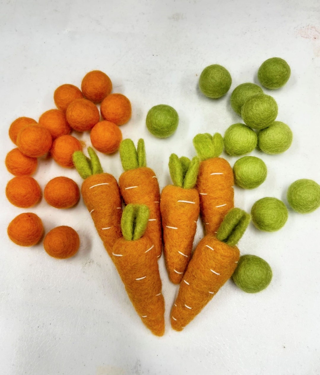 PAIR of Felted 4" Carrot Shapes, 10CM Carrot Shaped Felt Crafts, Felted ...