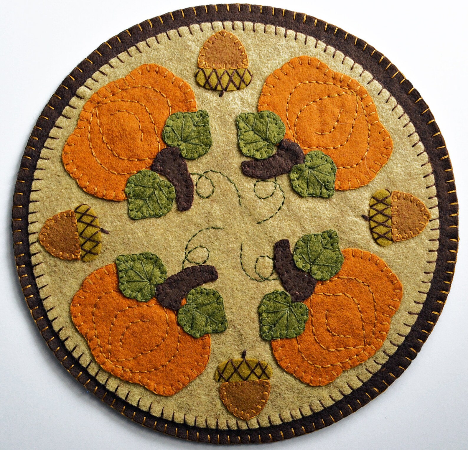 PAPER Pattern Autumn Vines Penny Rug Wool Felt Applique | Etsy