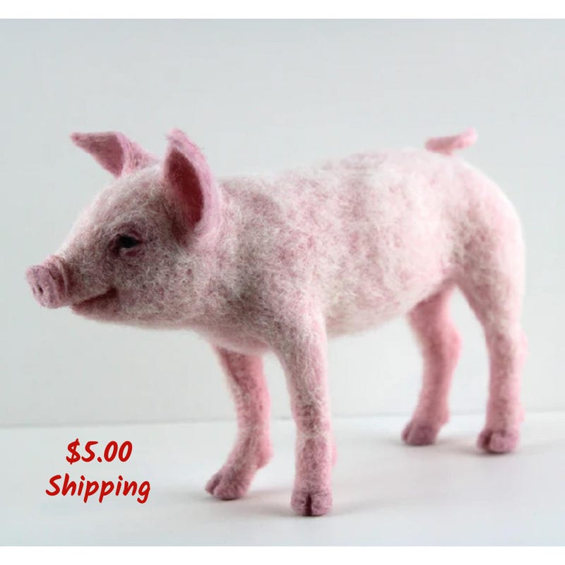 Needle Felted Pig - Etsy