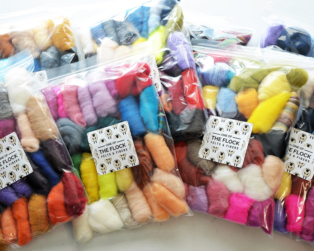 Wool Roving GRAB BAG, Wool Roving, Leftovers Roving Needle Felting, 4 ...