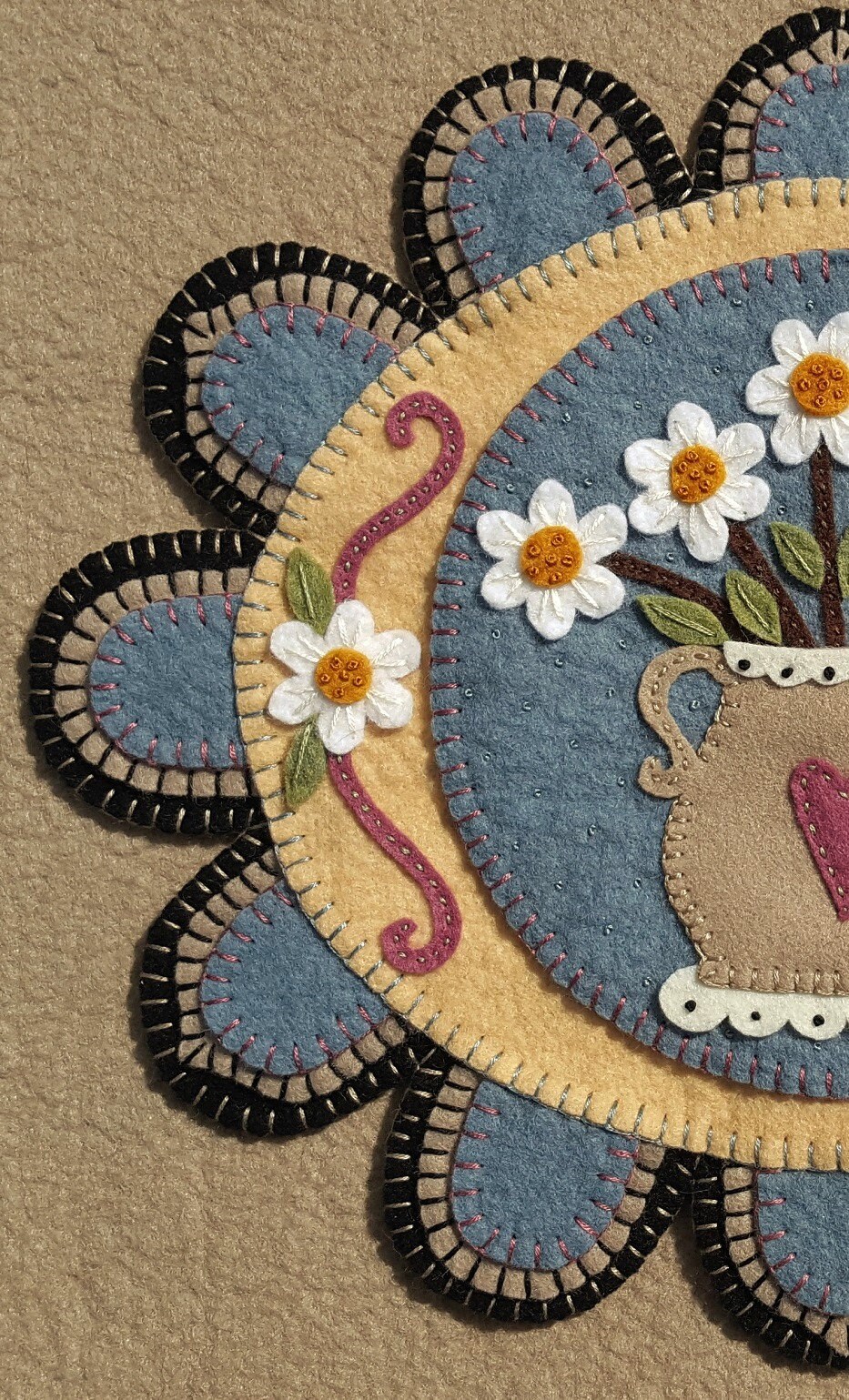 HE LOVES ME Penny Rug Kit Wool Felt Craft Kit Wool Felt | Etsy