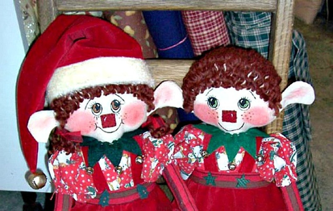 DIGITAL Elf Rag Dolls Pattern, Primitive Doll Pattern, Elf Cloth Doll ...