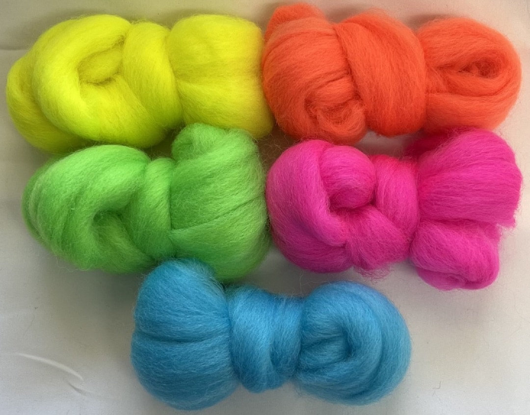 NEONS Color Range Wool Roving 2.5 Ozs. Pack Wool Roving for - Etsy