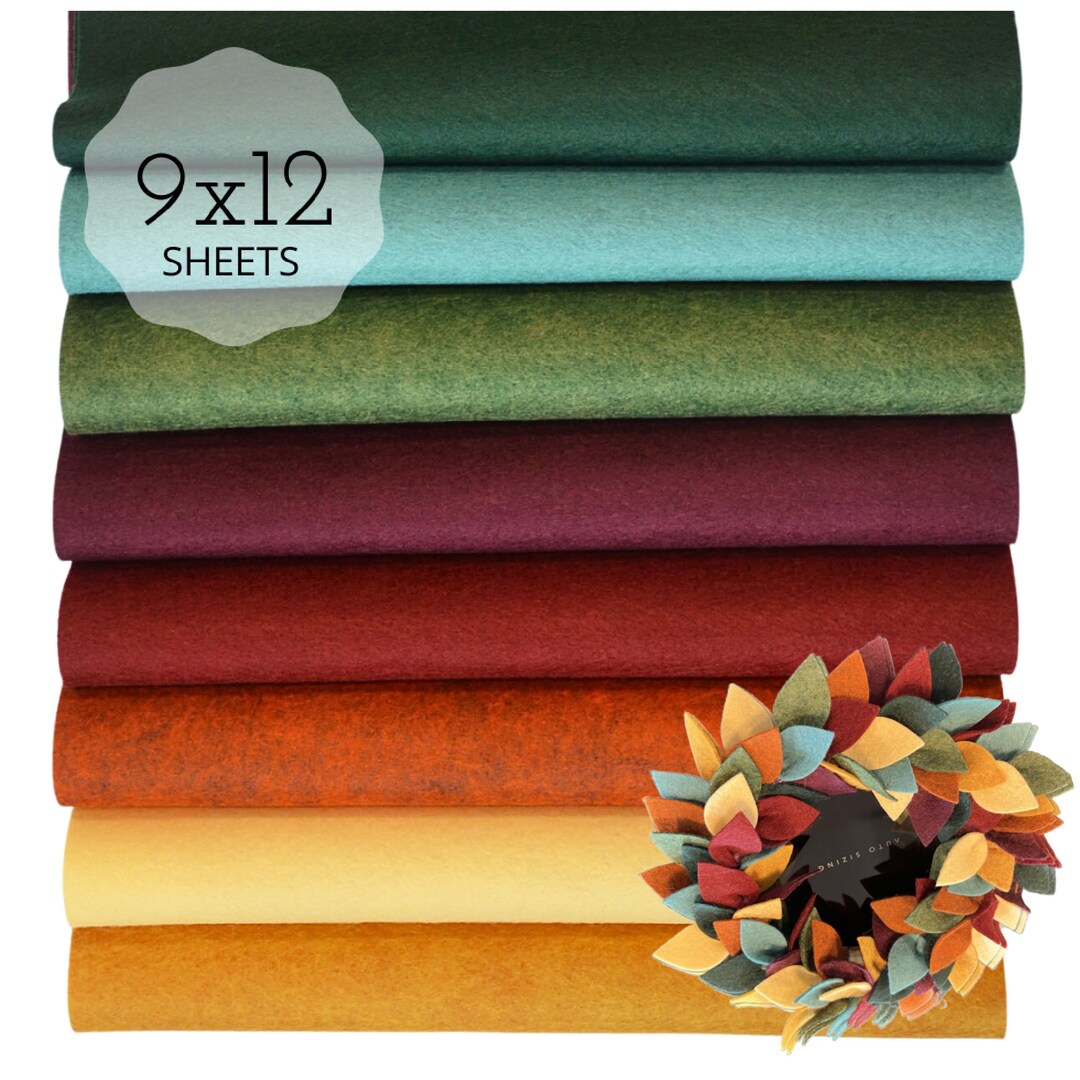 Assorted Colors Wool Felt Sheets, THANKSGIVING WREATH Felt Collection ...