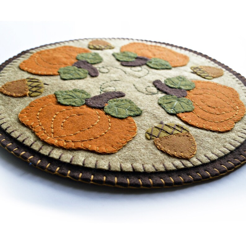 DIGITAL Pattern Autumn Vines Penny Rug Wool Felt Applique | Etsy