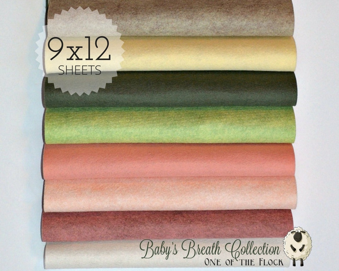 Wool Felt Sheets, BABY'S BREATH Felt Collection, Wool Blend Felt, Wool ...