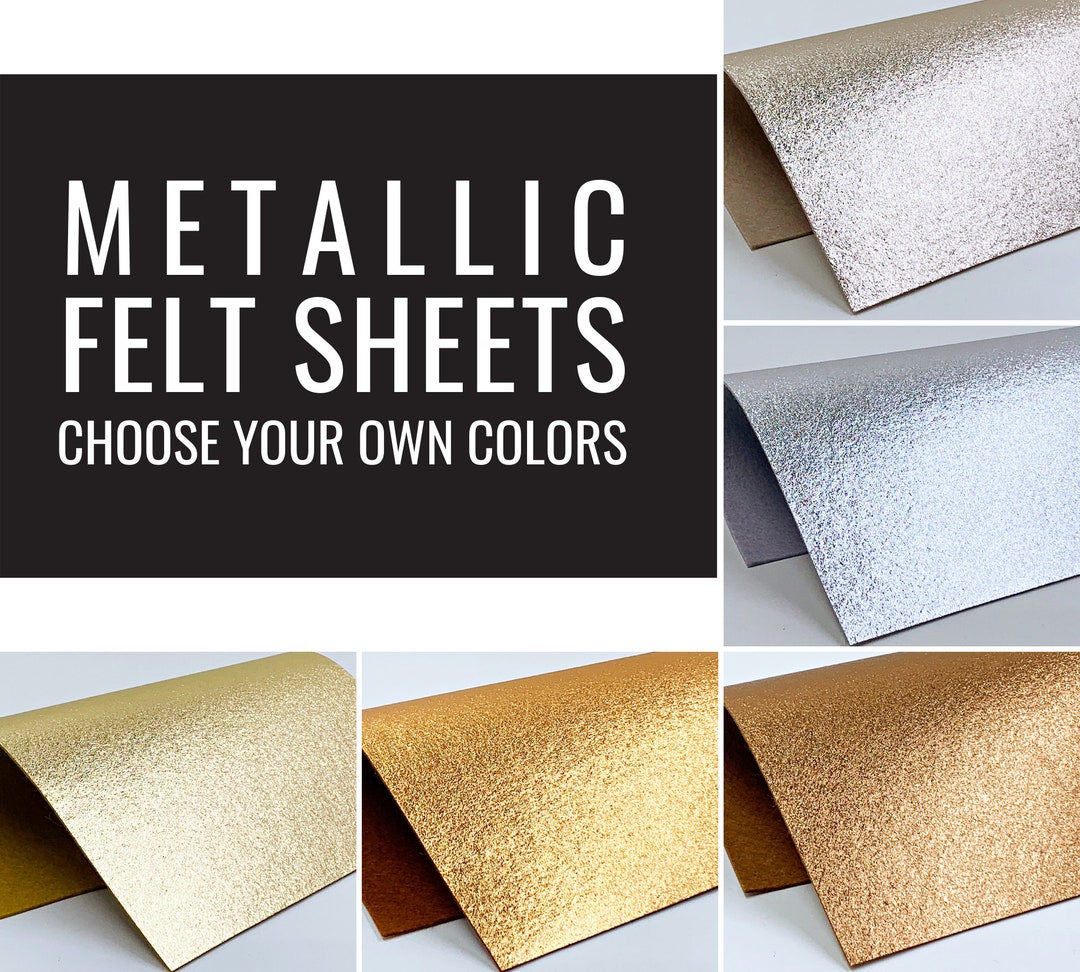 METALLIC Felt, Metallic, Wool Felt, Metallic Felt Sheets, Metallic Gold ...