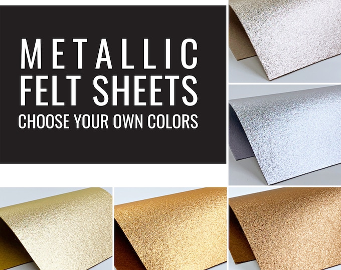 METALLIC Felt, Metallic, Wool Felt, Metallic Felt Sheets, Metallic Gold ...