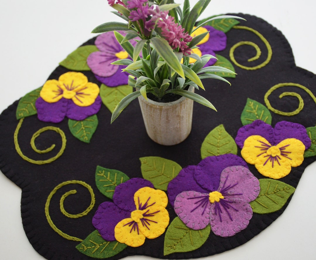 PANSY BEAUTY All Inclusive Wool Applique Kit, Spring Wool Felt Kit ...