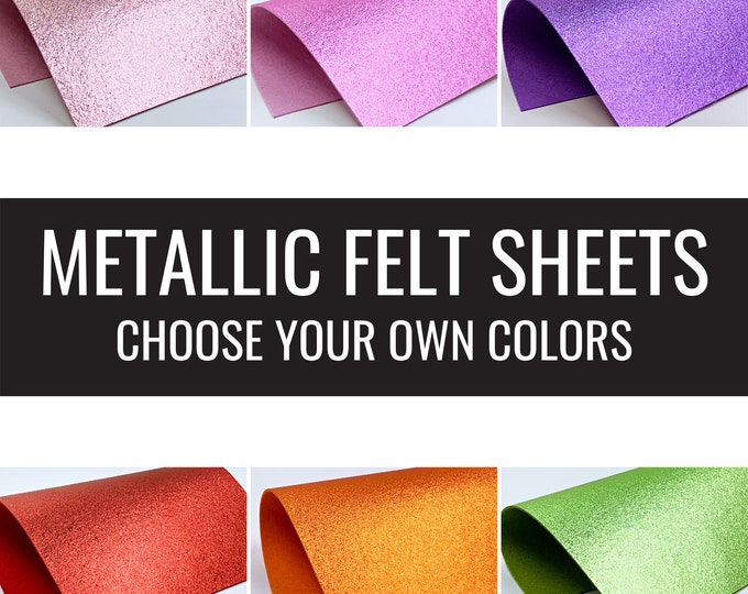 METALLIC Felt, Metallic, Wool Felt, Metallic Felt Sheets, Choose Color ...