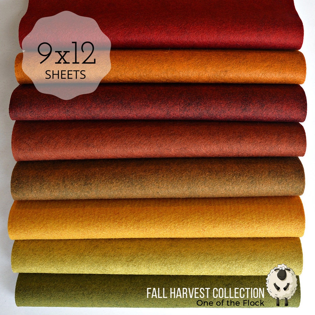 Assorted Colors Wool Felt Sheets, FALL HARVEST Felt Collection, Wool ...