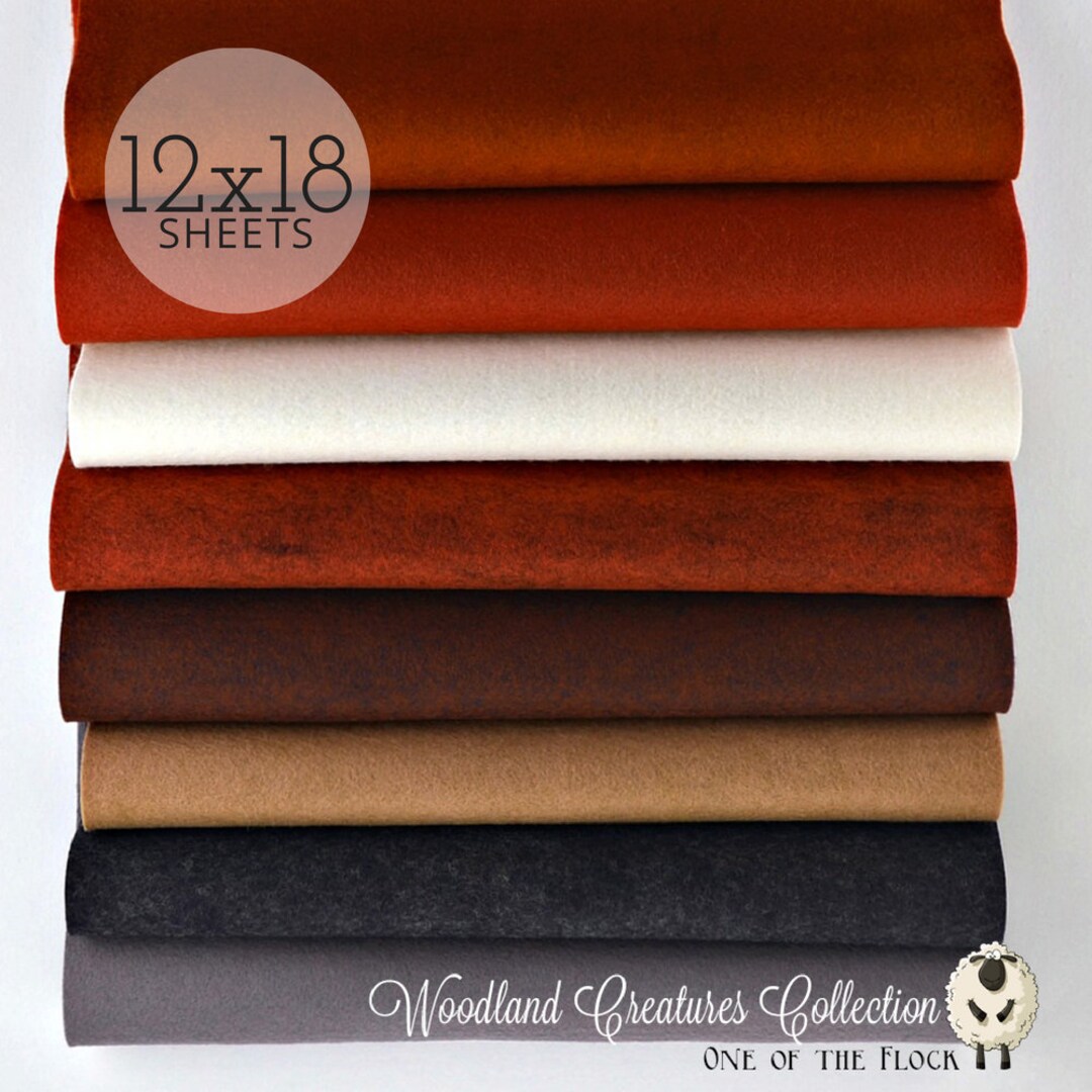Assorted Colors Wool Felt Sheets, WOODLAND CREATURES Felt Collection ...