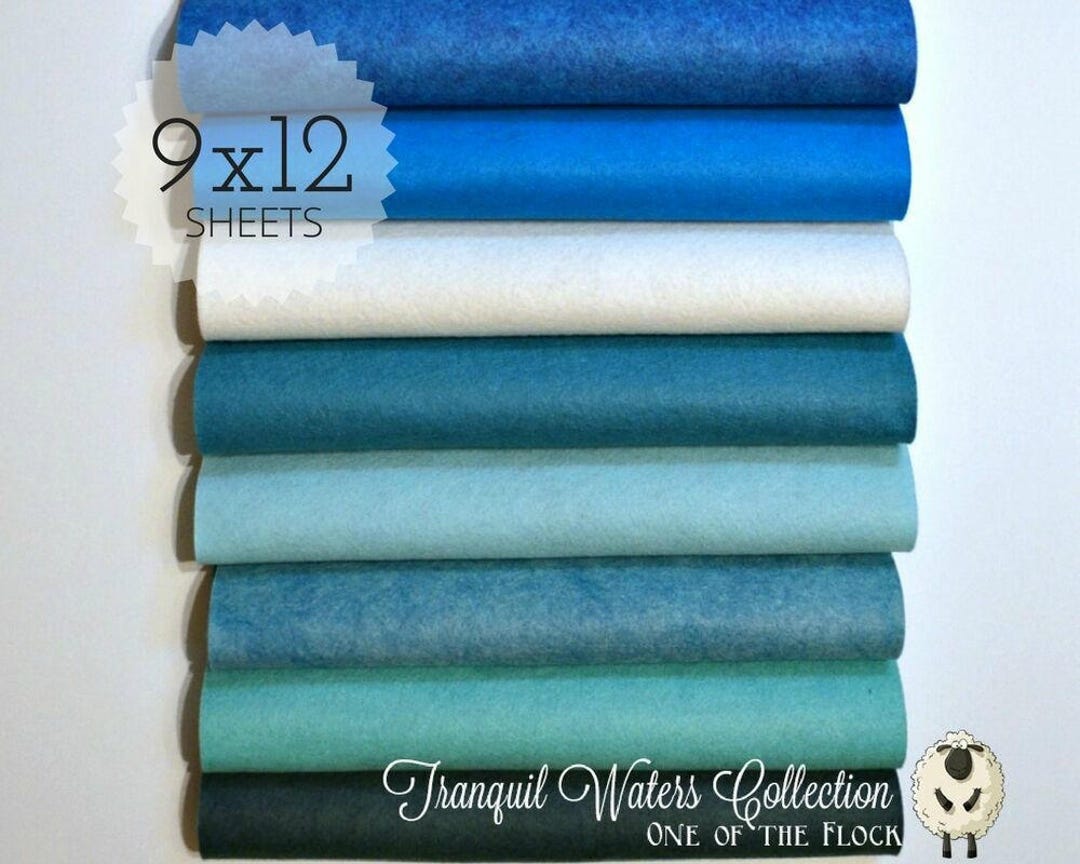 Assorted Colors Wool Felt Sheets, TRANQUIL WATERS Felt Collection, Wool ...
