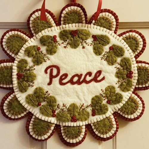 MY CHRISTMAS WISH Peace Wool Applique Kit Wool Applique Penny - Etsy