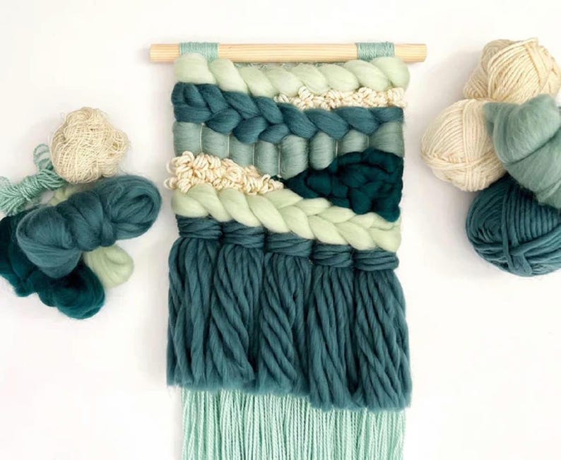 Seaside Palette Weaving Kit for Beginners, Tapestry Loom, Merino Wool ...