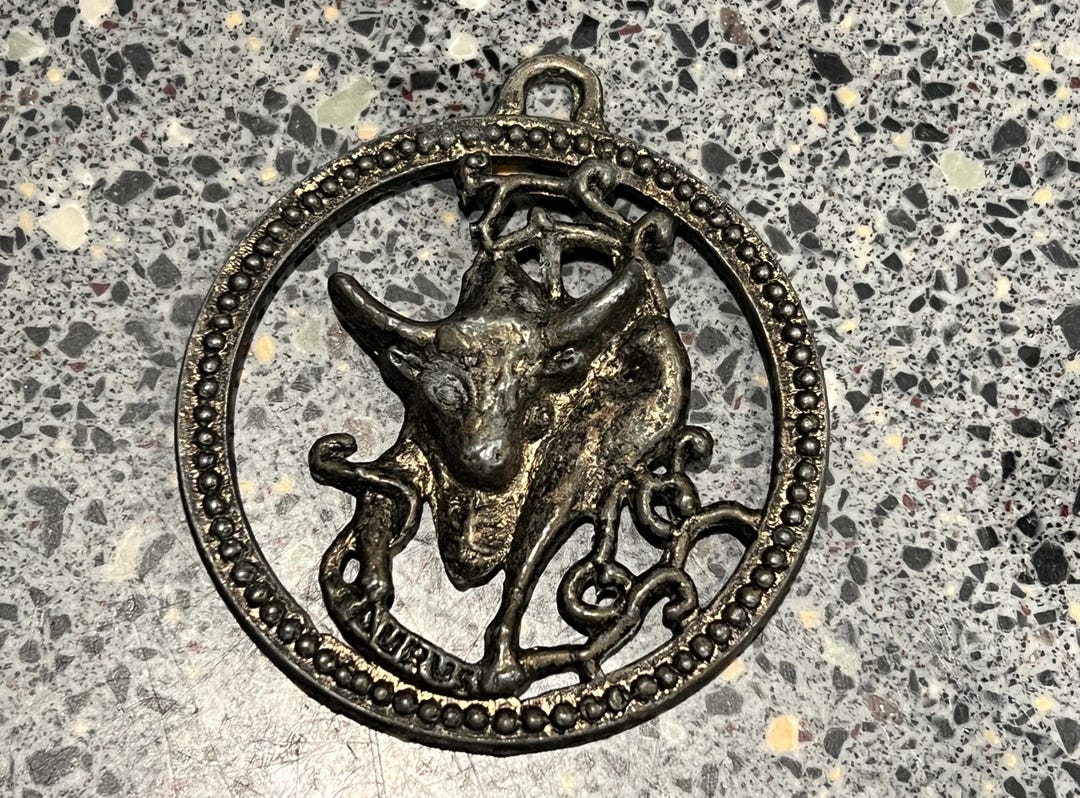 Vintage Metal Taurus the Bull Medallion Zodiac 2.25 Around - Etsy