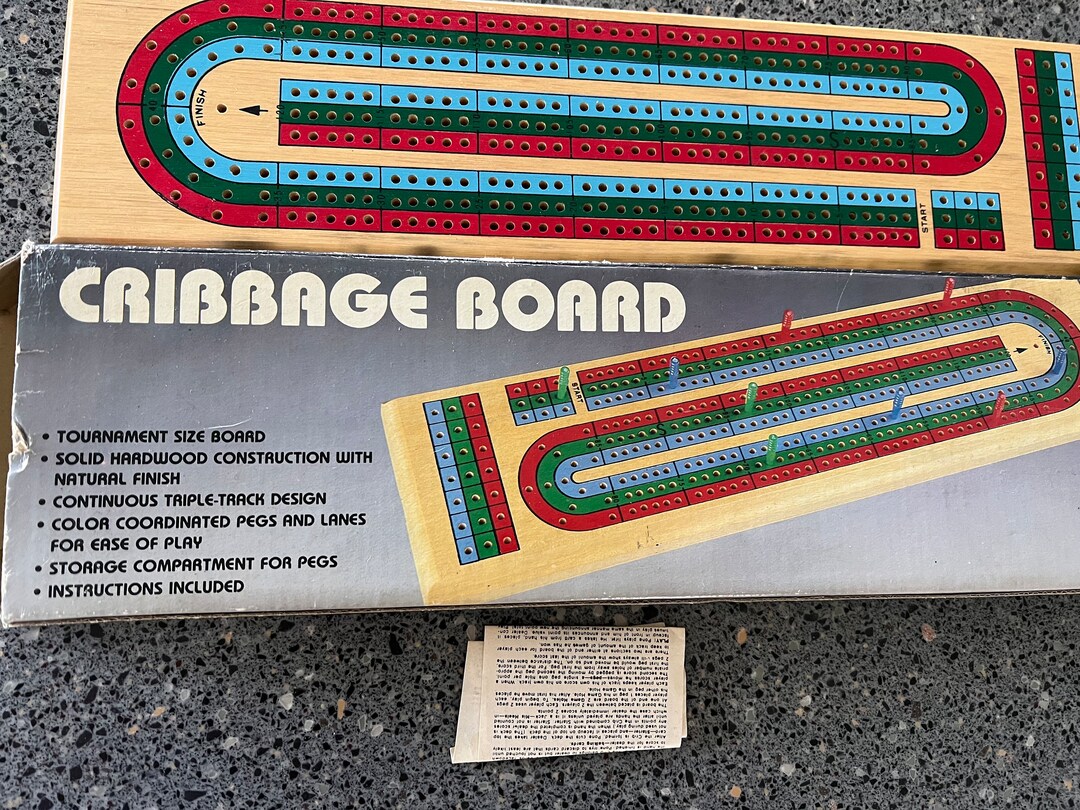 1985 Vintage Game Design Cribbage Board Hardwood Tournament Size With ...