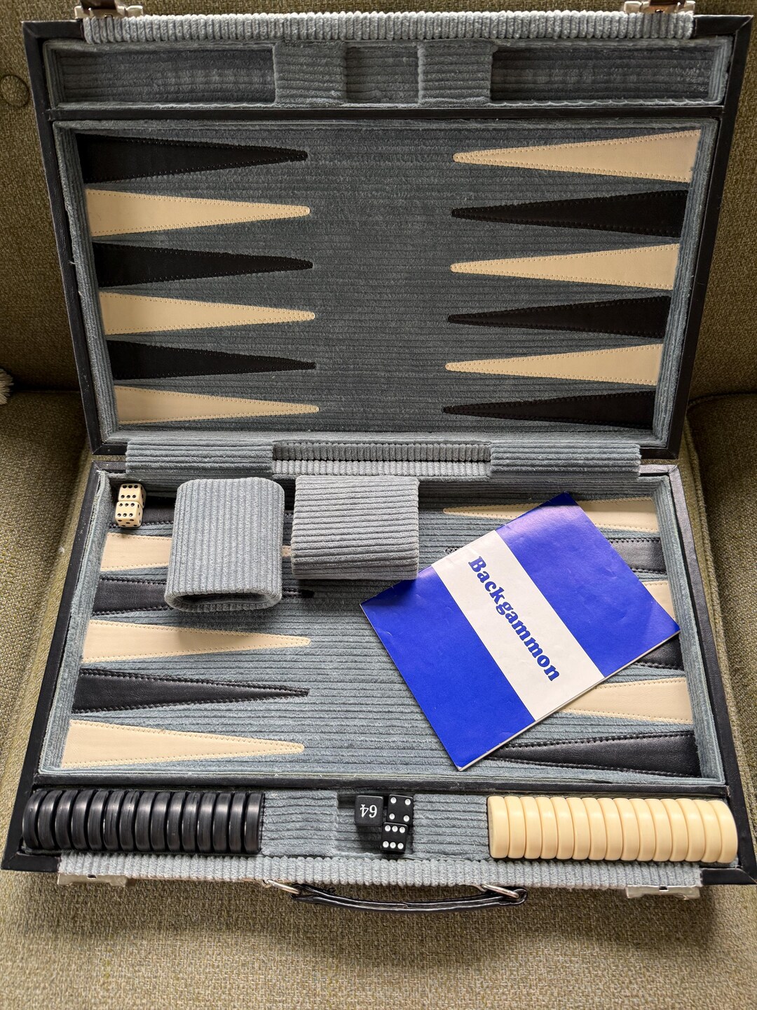 Vintage Backgammon Travel Set so Cool Great Game 18" by 2" by 11 ...