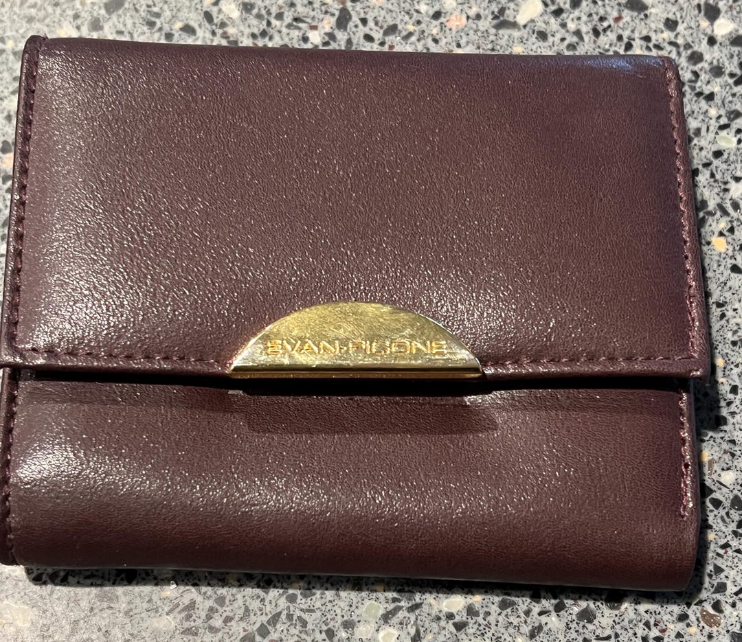 1980s Brown Vintage Wallet Evan Picone Bifold Wallet - Etsy