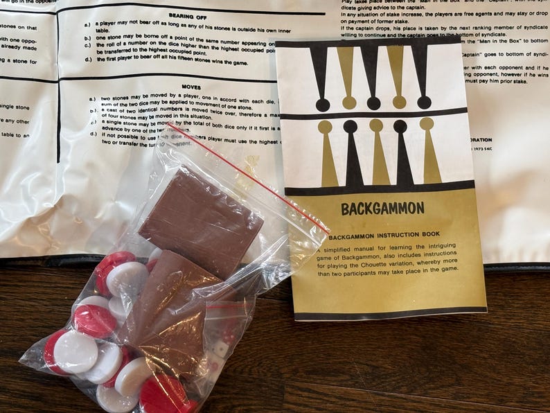 1973 "backgammoneasy" Backgammon Table Cover by Skor-mor- 36" Square - Etsy