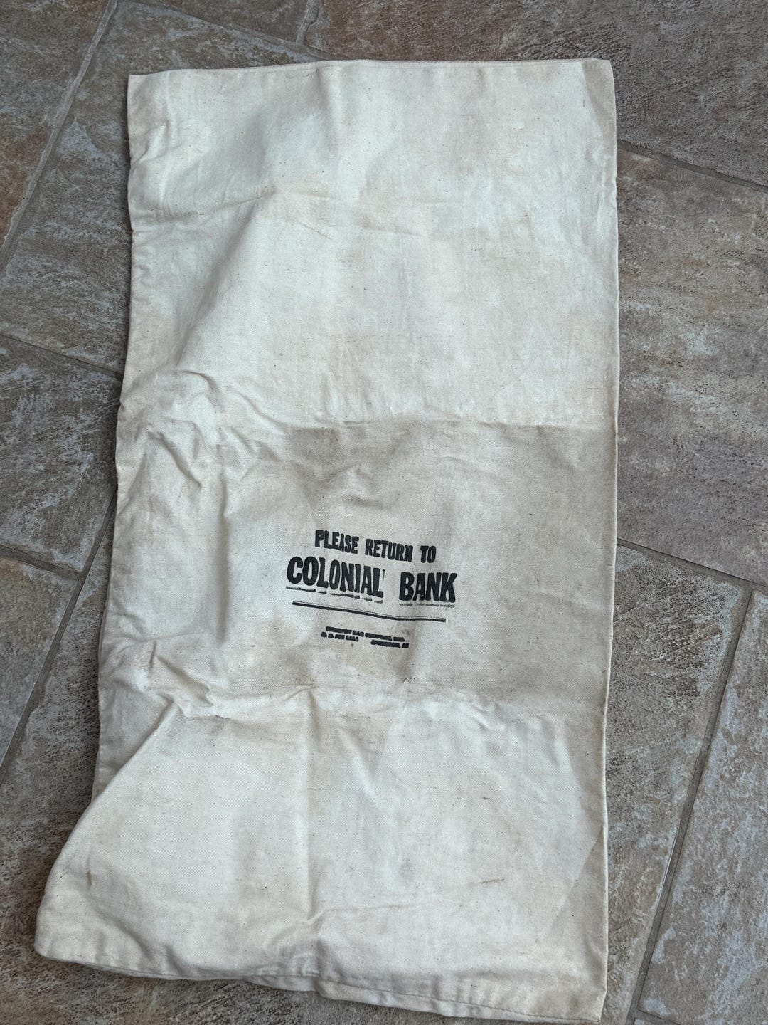 Vintage Colonial Bank Money Bag 15.5" by 27" - Etsy