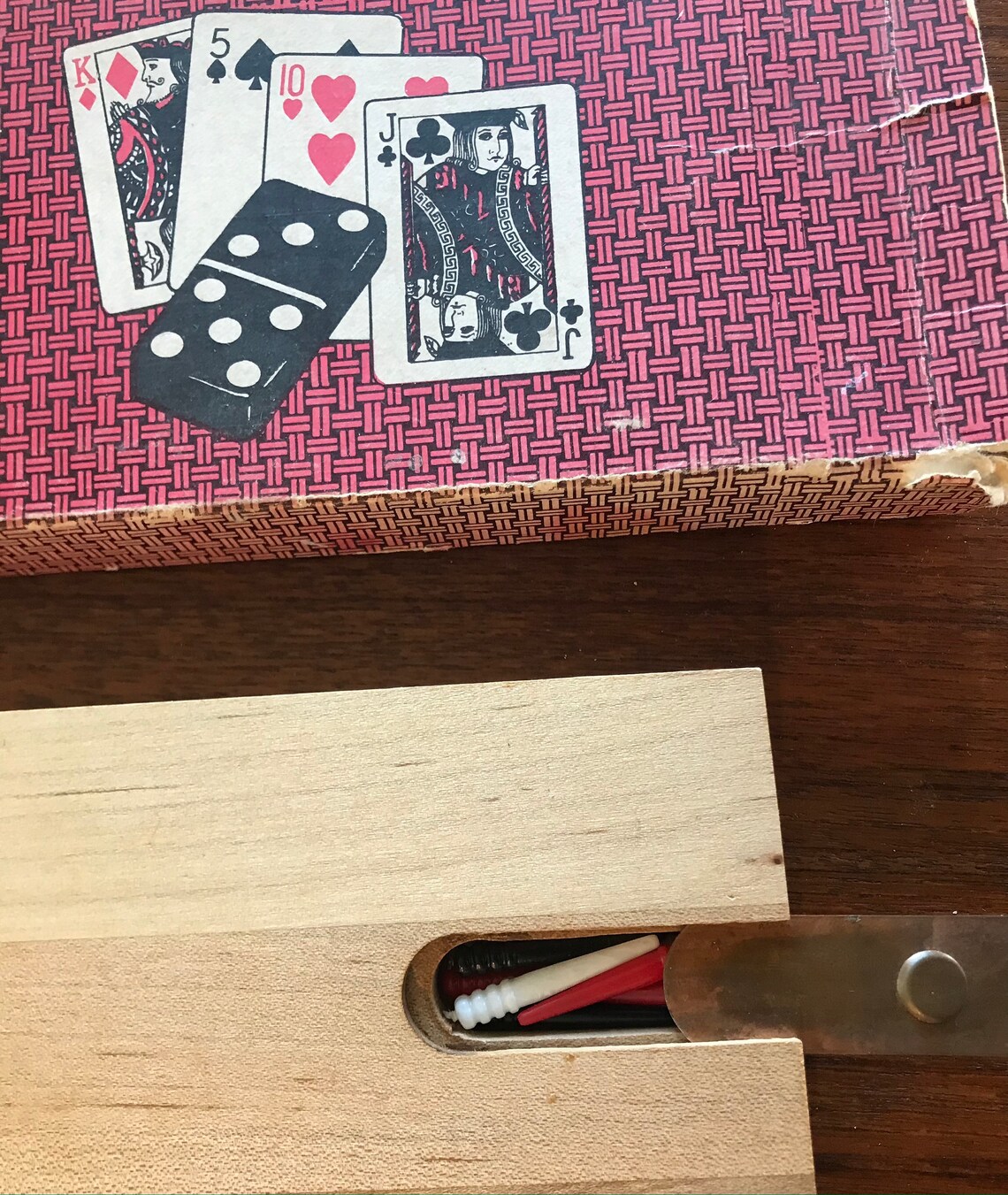 Vintage Crisloid Cribbage Board and Domino Counter Made in the | Etsy