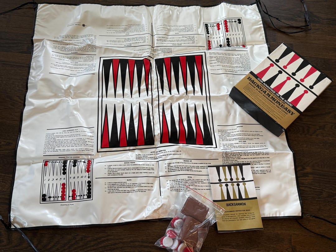 1973 "backgammoneasy" Backgammon Table Cover by Skor-mor- 36" Square - Etsy