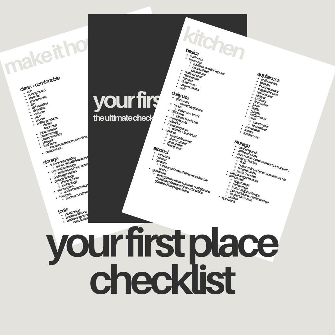 Your First Place the Complete List of What You May Need When You Move ...