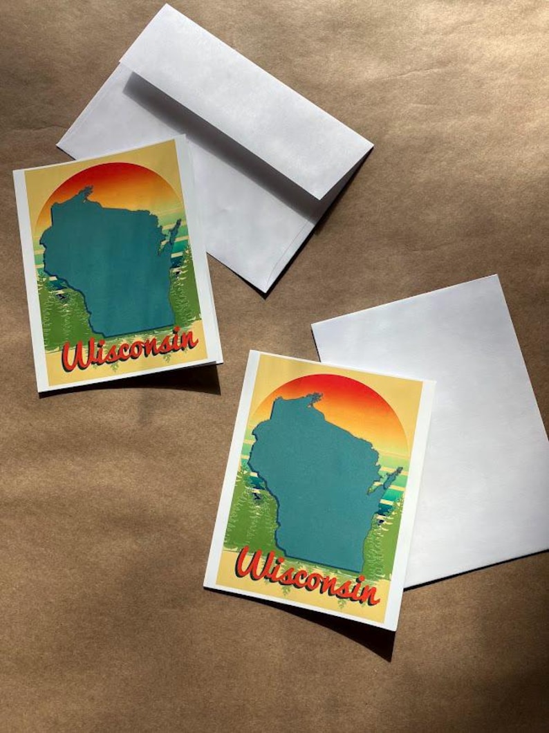 Wisconsin Pine Trees & Sunset Notecard – Nature-inspired Greetings From ...