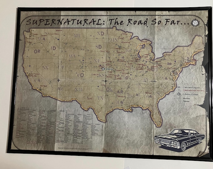 Supernatural the Road so Far Map Poster (seasons 1-15) - Winchester ...
