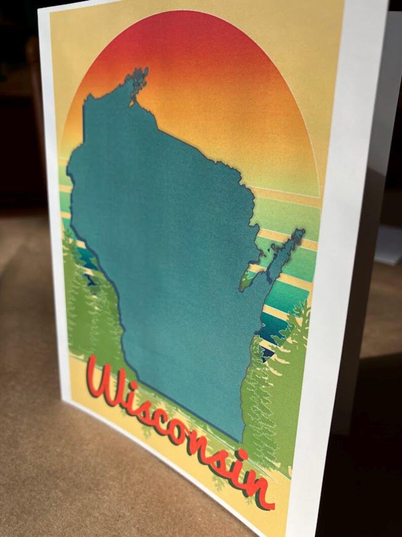 Wisconsin Pine Trees & Sunset Notecard – Nature-inspired Greetings From ...