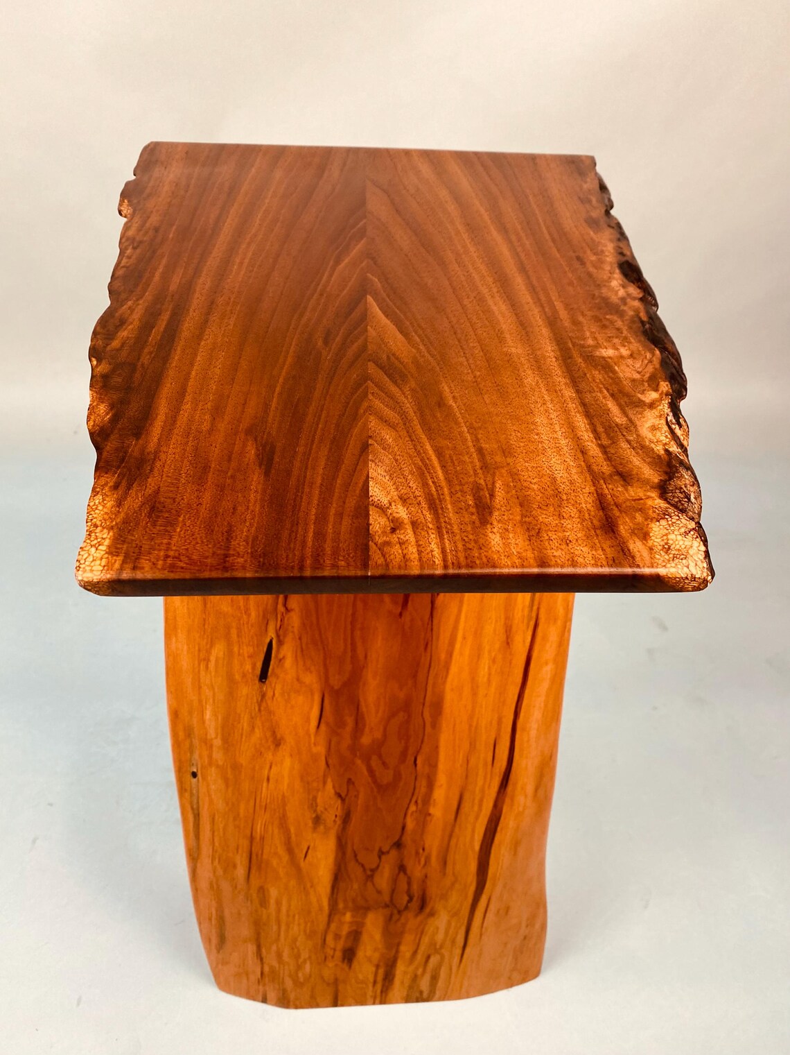 Walnut/cherry Side Table. A Small Shelf for Your Phone or Book. A Small ...