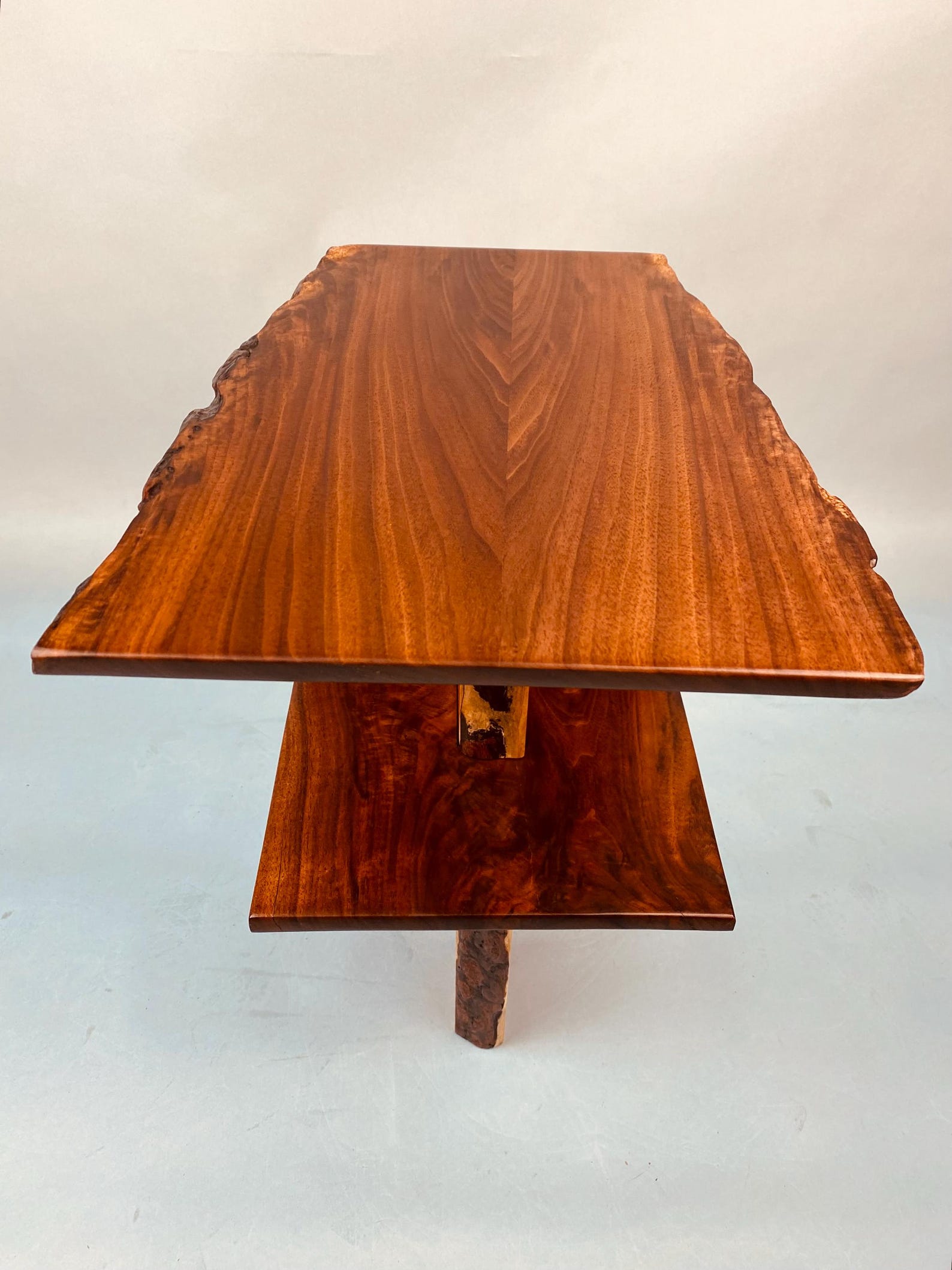 Walnut/cherry Side Table. A Small Shelf for Your Phone or Book. A Small Footprint, Ideal for a ...