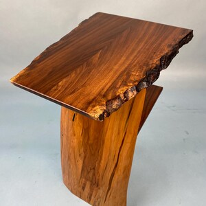 Walnut/cherry Side Table. A Small Shelf for Your Phone or Book. A Small Footprint, Ideal for a ...